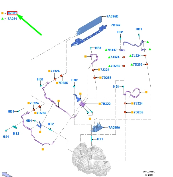 FORD KUGA MK2 C520 Transmission Cooling System Tube Assy 1876156 NEW ...