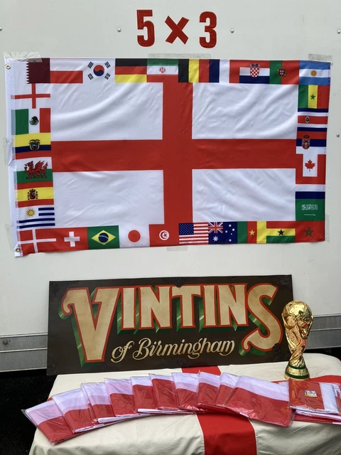 ST GEORGE ENGLAND Flag FIFA World Cup Football 2022 Qatar 32 Teams ...