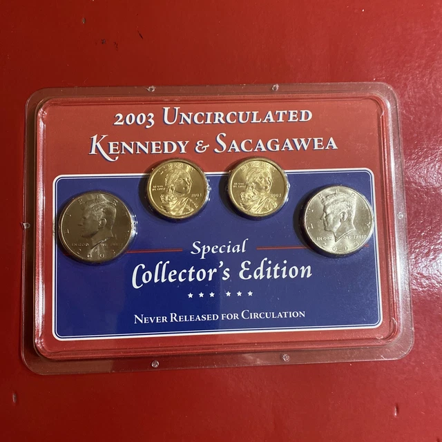2003 UNCIRCULATED KENNEDY And Sacagawea 4 Coin Set Special Collectors ...