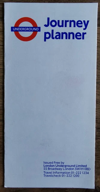 LONDON UNDERGROUND TUBE Map Journey Planner - No.1 1987 £10.00 ...