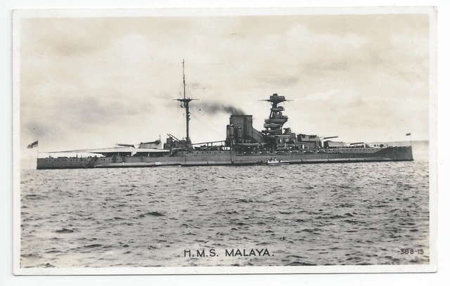 HMS MALAYA QUEEN Elizabeth class Battleship Royal Navy RP PC EUR 12,37 ...