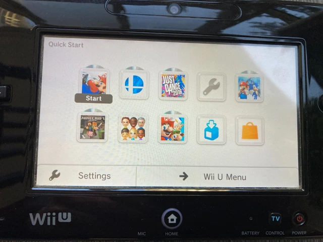 NINTENDO WII U Black Game Pad Controller Only (WUP-010 USA) Tested ...