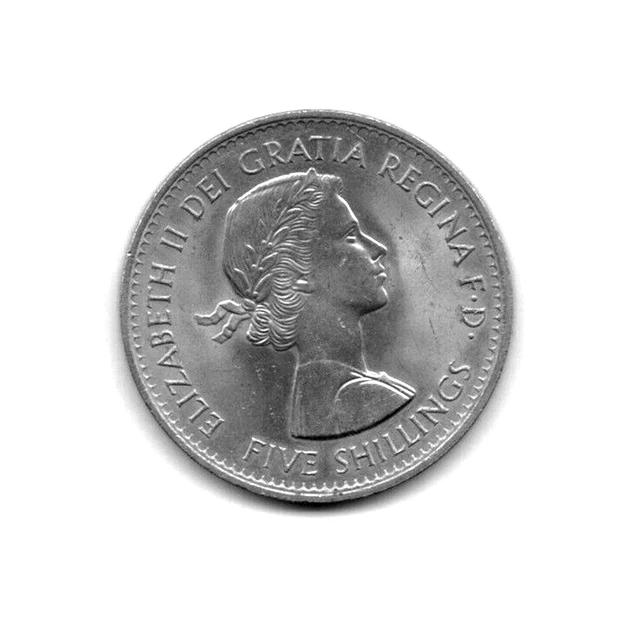 QUEEN ELIZABETH II DEI GRATIA REGINA FD Five Shillings 1960 Coin British Royalty £19.07 ...