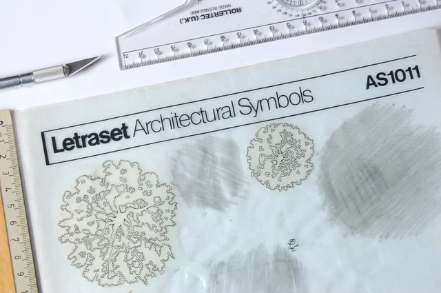 LETRASET RUB ON Symbol Transfers ARCHITECTURAL SYMBOLS TREES (#AS 1011 ...