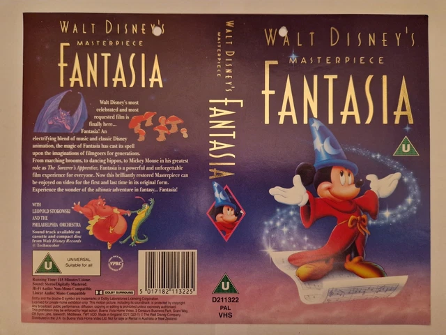 FANTASIA - WALT Disney - Promo Sample Video Sleeve/Cover #B17278 £1.99 ...