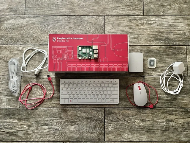 RASPBERRY PI 4 Model B 4GB RAM Computer Desktop Kit Keyboard Mouse SD ...