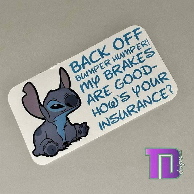 STITCH BACK OFF bumper humper decal sticker EUR 7,20 - PicClick FR