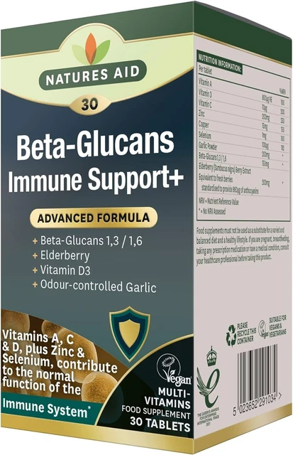 NATURES AID BETA-GLUCANS Immune Support+ Advanced Formula - 30 Tablets £14.99 - PicClick UK