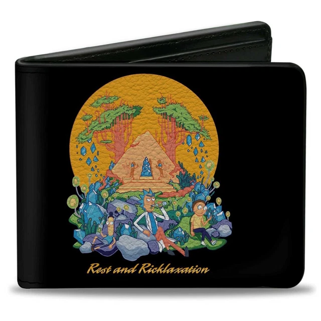 BI-FOLD WALLET RICK and Morty REST AND RICKLAXATION Group Pose Black ...