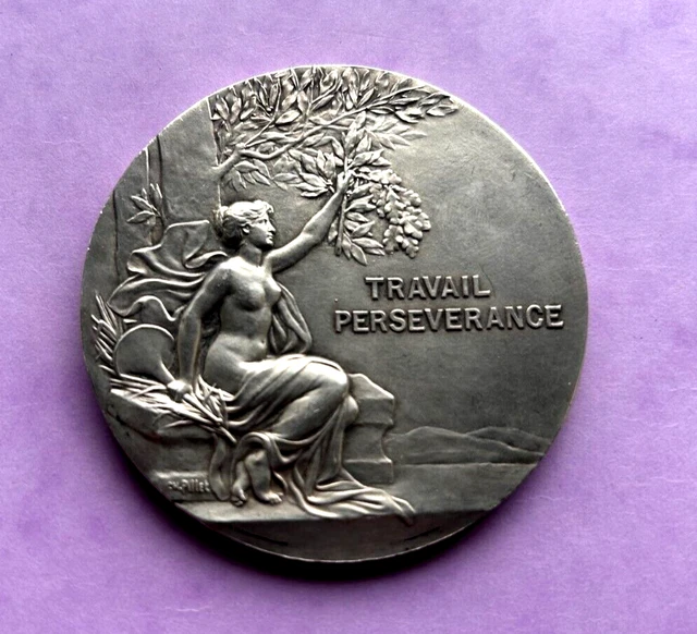#4613# ANCIENNE MÉDAILLE Travail Persévérance de CH.PILLET en BRONZE ...