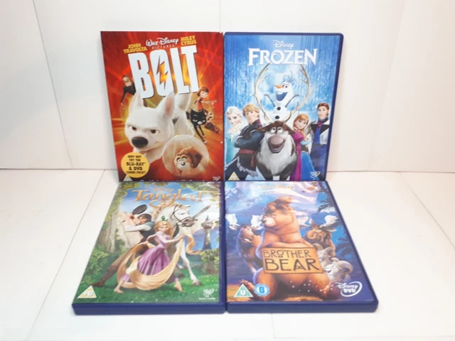 DISNEY ANIMATION MOVIES 4x DVD Bundle Bolt, Frozen, Tangled & Brother ...