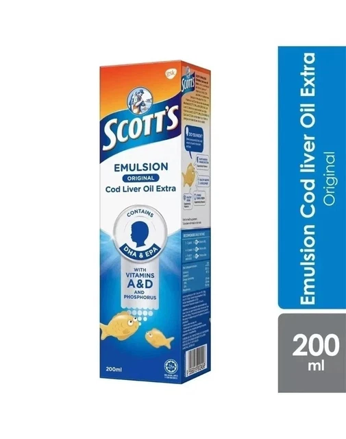 5 PCS 400ML Scott's Emulsion Cod Liver Oil Original Flavour Vitamin A ...