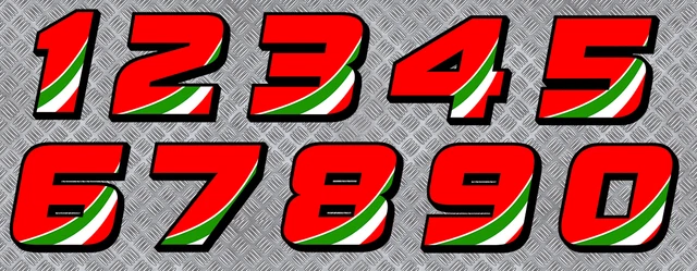 NUMEROS COURSE RACING Numbers Drift Tuning Autocollant Sticker (Nu002 ...
