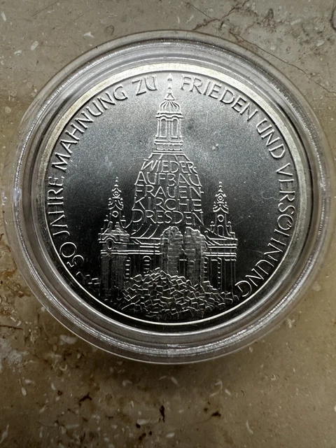 10 DM MÜNZEN 925 silber,50 Jahre Mahnung zu Frieden und Versöhnung 1995 ...