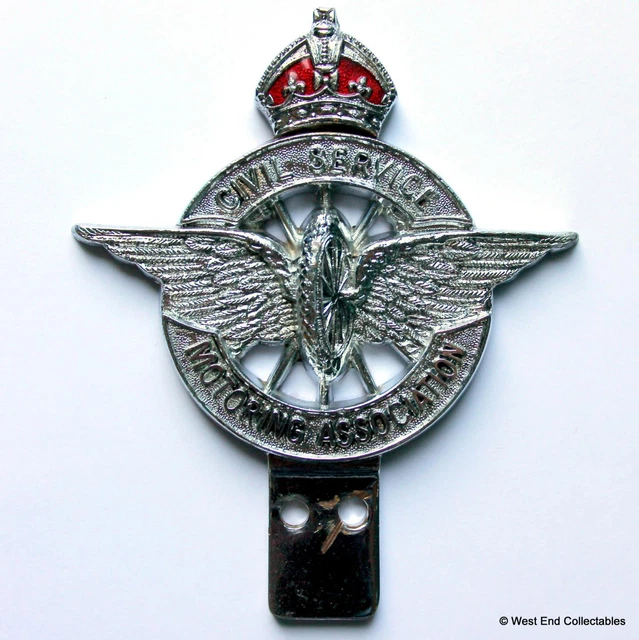 VINTAGE 1930S COLLINS Car Badge - Civil Service Motoring Association ...