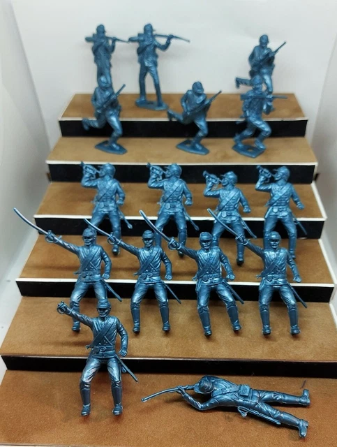 VINTAGE MPC TOYS Civil War Toy SOLDIERS lot Plastic 2" UNION /Metallic ...