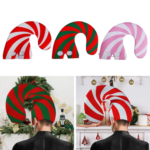 CHRISTMAS CANDY CANE Hat Masquerade Decorative Costume Cosplay ...