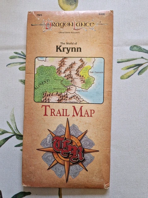 THE WORLD OF Krynn Trail Map, DragonLance, Dungeons and Dragons, TSR £ ...