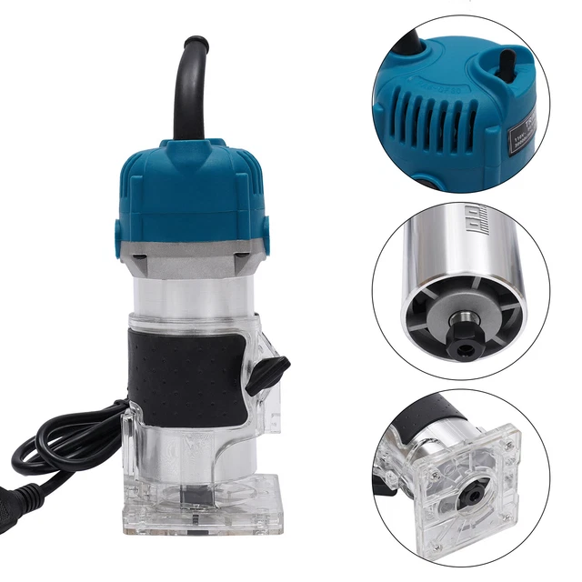 1/4& ROUTER ELECTRIC Palm Router Hand Wood Trimmer Collets Woodworking ...