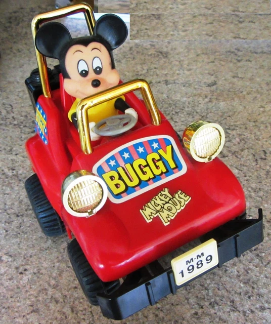 DISNEY MASUDAYA Corp 1989 Mickey Mouse Battery Toy Car Working JPH ...