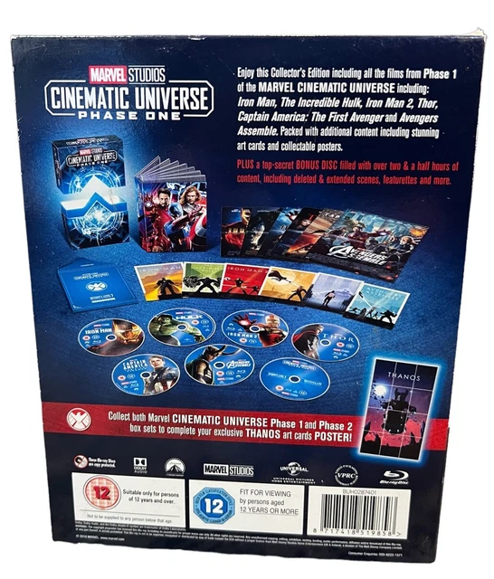 MARVEL STUDIOS CINEMATIC Universe Phase One Collector's Edition Blu-ray EUR 32,83 - PicClick IT