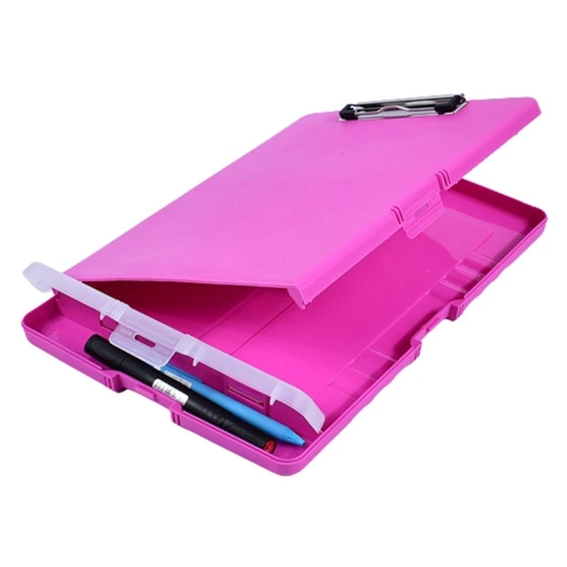 PORTABLE FILE CASE with Clipboard and Pen Box Handheld Document File ...