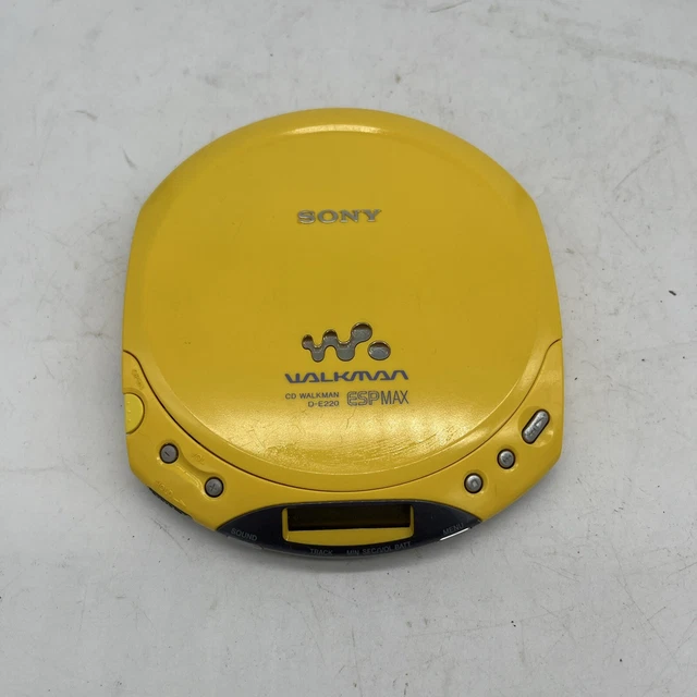 YELLOW VINTAGE SONY D-E220 Walkman Portable CD Player ESP Max - Tested ...