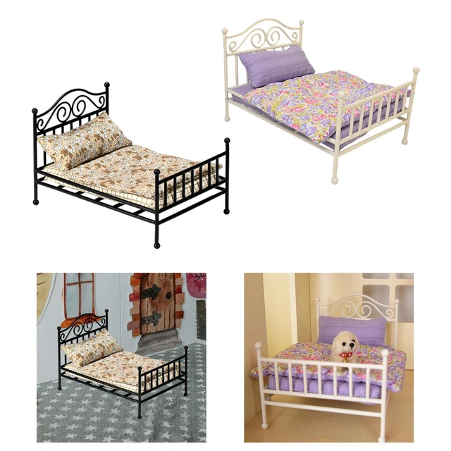 LIT MINIATURE, MINI meubles de maison de poupée, ornement, accessoires de EUR 40,50 - PicClick FR