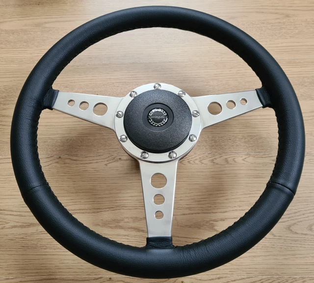 LAND ROVER DEFENDER 14.75" Leather Steering Wheel & Moto-Lita 48 Spline ...