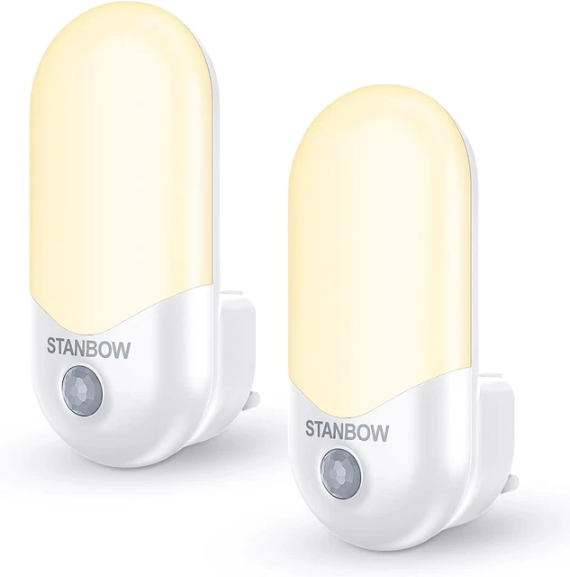 STANBOW NIGHT LIGHT Plug in Wall, 2 Pack Motion Sensor Night Light ...