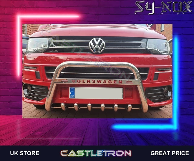 FOR VOLKSWAGEN VW T5 Bull Bar Chrome Front Axle Nudge Push A-Bar 2003 ...