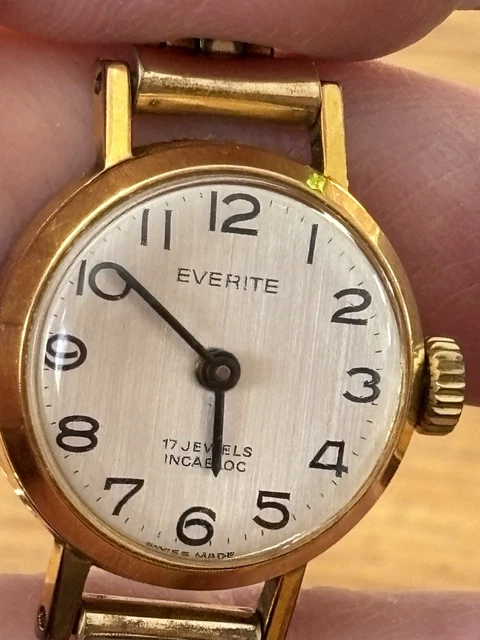 VINTAGE EVERITE LADIES Watch 17 Jewels Incabloc Untested Spares Or ...