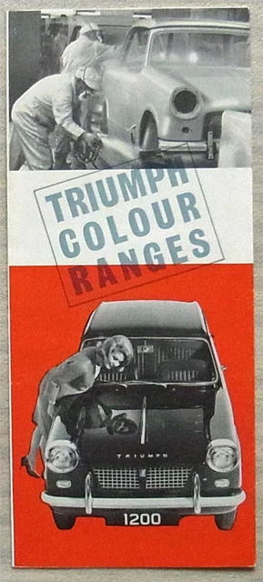 TRIUMPH CARS CAR Colour Paint Finishes Chart Feb 1966 TR4A Herald ...