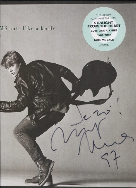 AUTOGRAPHE DÉDICACE DU Chanteur Canadien BRYAN ADAMS sur Pochette LP ...