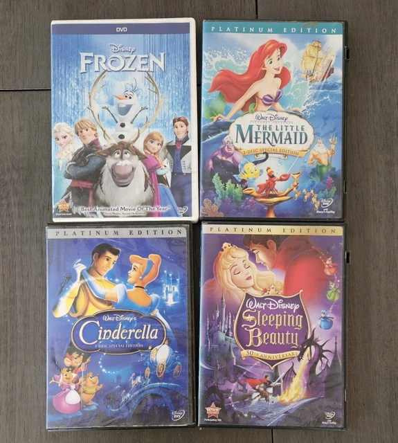 LOT OF 4 Disney DVDs Animated Classics Frozen Mermaid Cinderella ...
