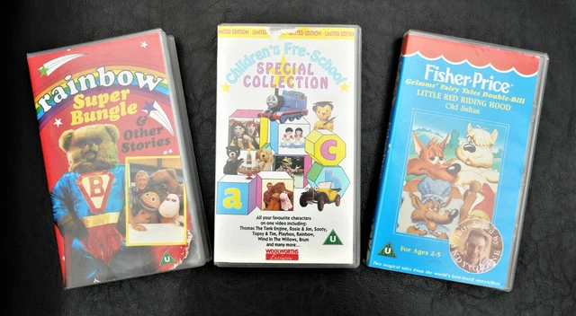 3 X CHILDRENS VHS VIDEO RAINBOW FISHER PRICE PRESCHOOL ROSIE & JIM ...