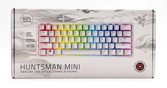 RAZER HUNTSMAN MINI Mercury 60% RGB Gaming Keyboard W/ PBT Keycaps $119 ...