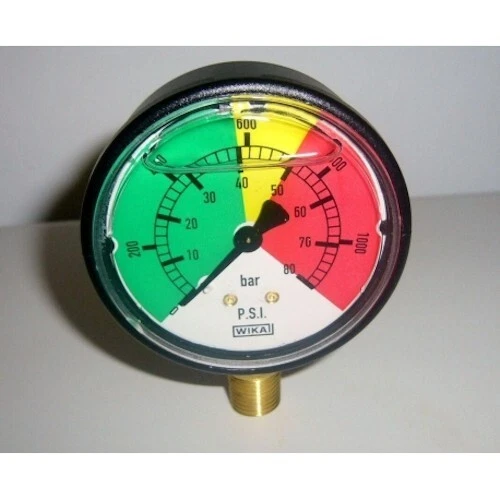 MANOMETRO CON GLICERINA SCALA GRADUATA 0-80 BAR Diametro mm.63 filetto 1/4" EUR 17,00 - PicClick IT