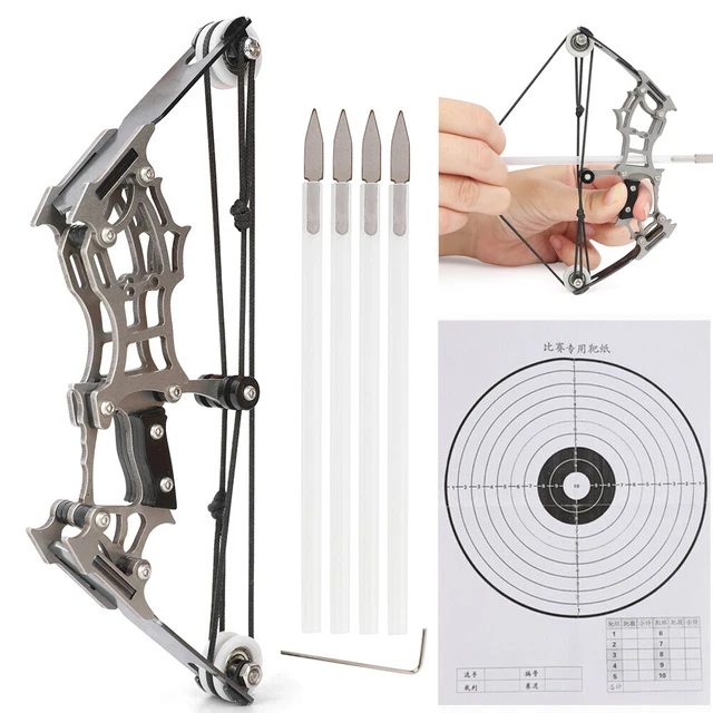 6& MINI COMPOUND Bow Kit Arrows Target Shooting Archery Toy Gift Pocket ...
