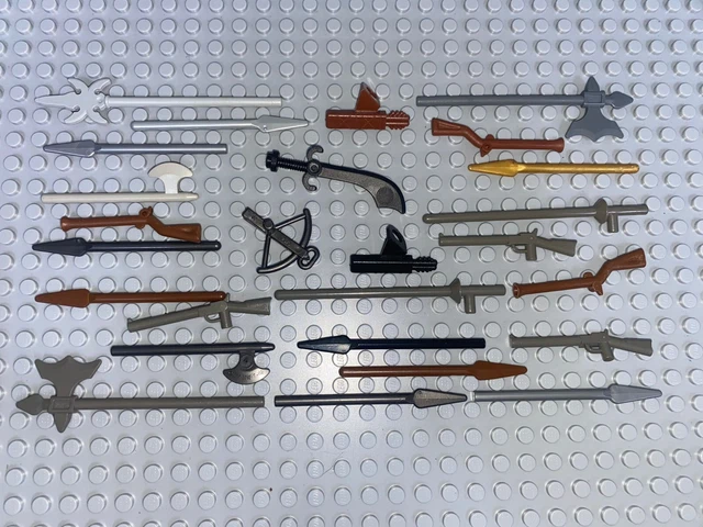 LEGO CASTLE WEAPON Crossbow Axe, Halberd Longbow with Arrow Drawn 2570 ...