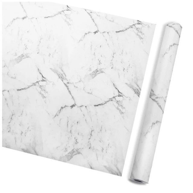 10M GLOSS MARBLE PVC Sticky Back Vinyl Worktop Cupboard Covers Self ...