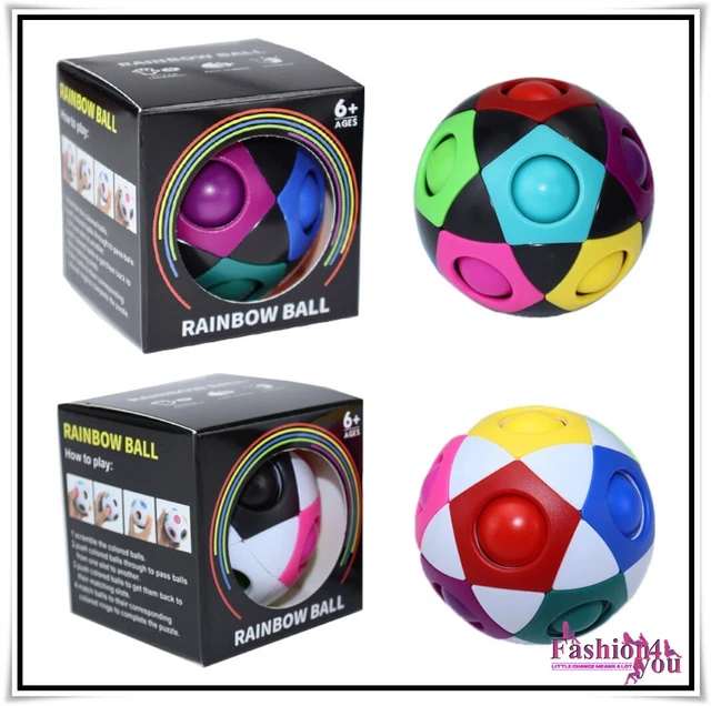 MAGIC RAINBOW BALL Fidget Toy Speed 3D Puzzle Cube Brain Teasers Adults ...