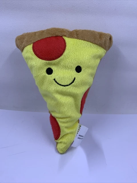SLICE OF PEPPERONI Pizza Smiley Smile Face Lovey 7.5" Plush Stuffed ...