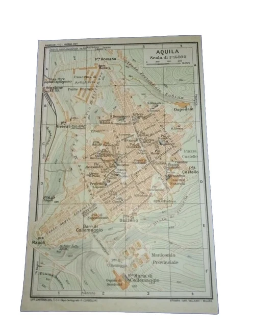 L'AQUILA MAPPA TOURING Club 1926 Cartina Carta geografica Old Map Litografia EUR 19,90 - PicClick FR