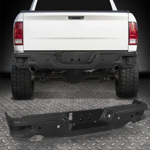 FOR 09-23 DODGE Ram 1500/Classic Black Rear Bumper w/ Dual Exhaust ...