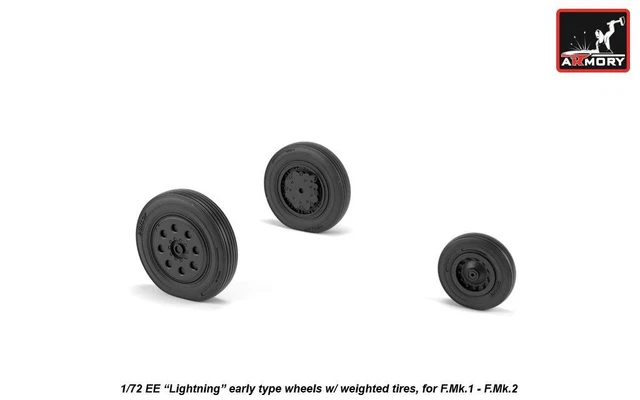 ARMORY ARAW72409 1/72 EE Lightning wheels w/ weighted tires, early set ...