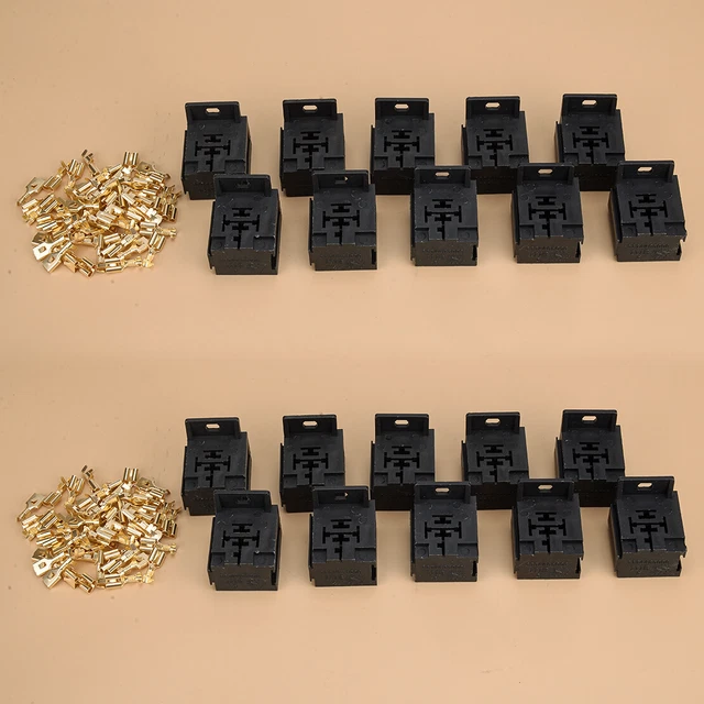 20 PCS 5 Pin Automotive Relay Socket Holder Mounting Base Stand With ...