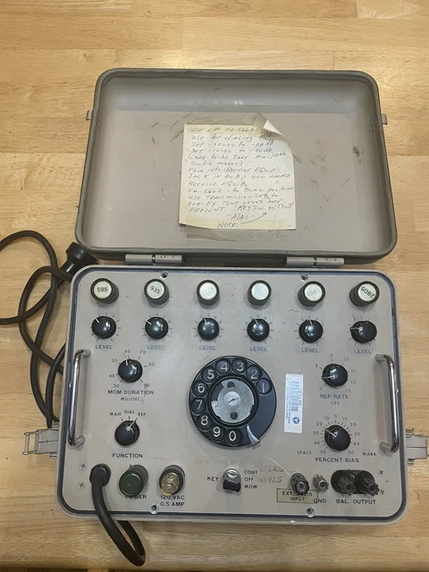 VINTAGE FAA TONE Receiver Test Set Type FA-5662 Rotary Untested, Use Or ...
