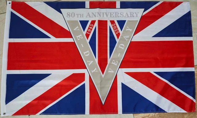 VE/VJ DAY 80TH Anniversay Commemorative Flag 2025 Uk Navy Army Raf Ww2 ...