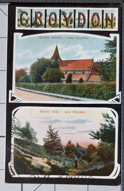 ANCIENNE CARTE POSTALE 1905 Croydon Shirley Église Et Hills EUR 15,72 ...